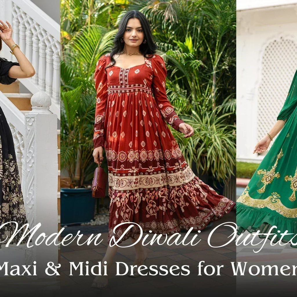 Modern Diwali Outfits: Maxi & Midi Dresses for Women